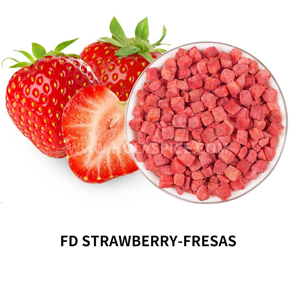 Freeze Dried strawberry cubes -Fresas - HOLASPICE